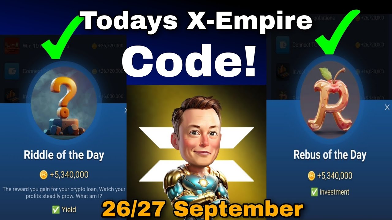 Riddle of the day x empire code\\Todays x-empire code 26/27 September ...