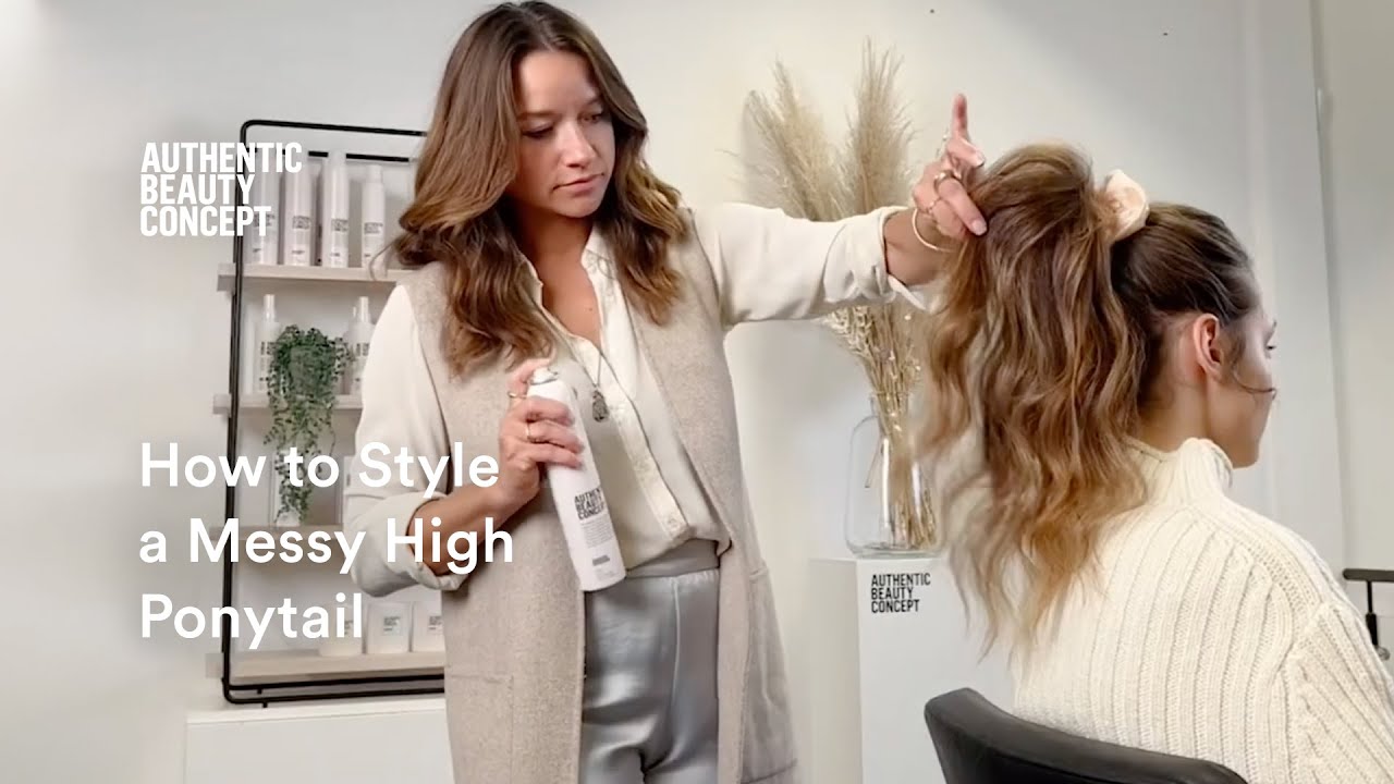How to style a messy high ponytail - YouTube