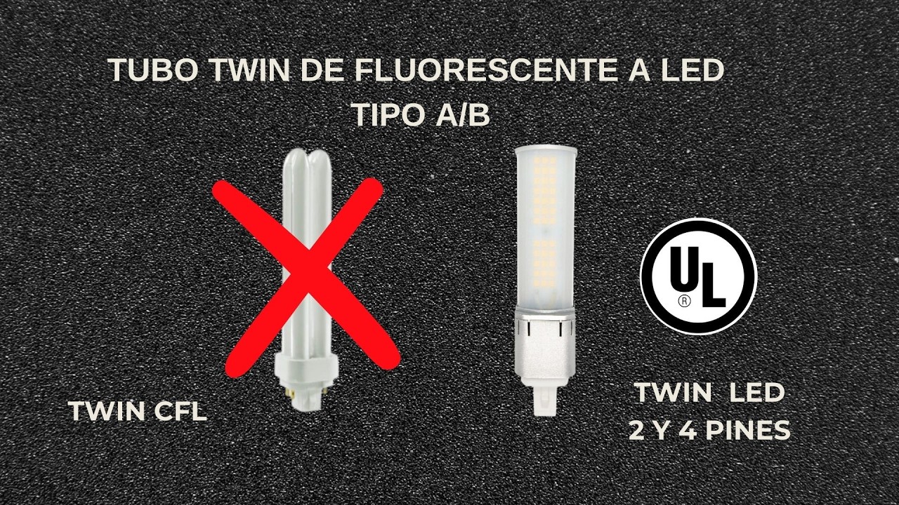 TUBO TWIN FLUORESCENTE A LED (ACTUALIZACION) - YouTube