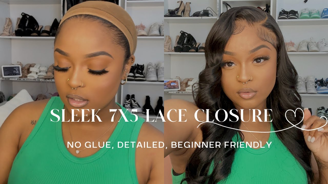 SLEEK 7x5 LACE CLOSURE BYE BYE KNOTS WIG INSTALL ft. Nadula Hair | Ari ...