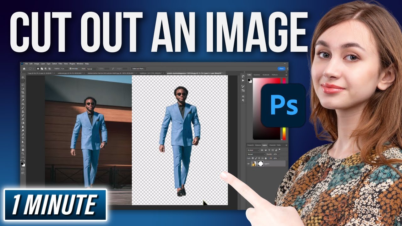 How To Cut Out An Image In Photoshop | EASY! - YouTube