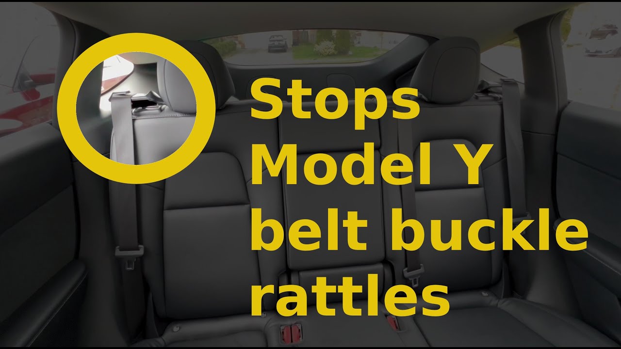 Installing a rear seat belt guide for Model Y to stop rattles and hold ...
