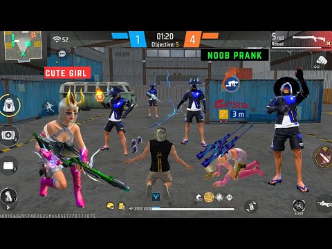 Noob Prank With Cute Girl 😍😂 Funny Noob Prank || Garena Free Fire Max || Y GAMING 