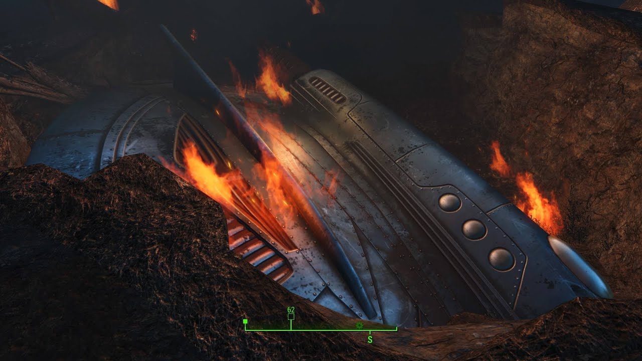 Fallout 4 - Crashed Alien Spacecraft - YouTube