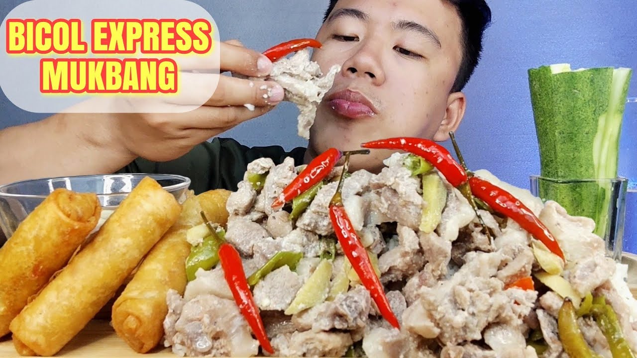 BICOL EXPRESS MUKBANG| Lumpiang Gulay Mukbang| Pinoy Mukbang| Mukbang Philippines| Asmr Mukbang ...