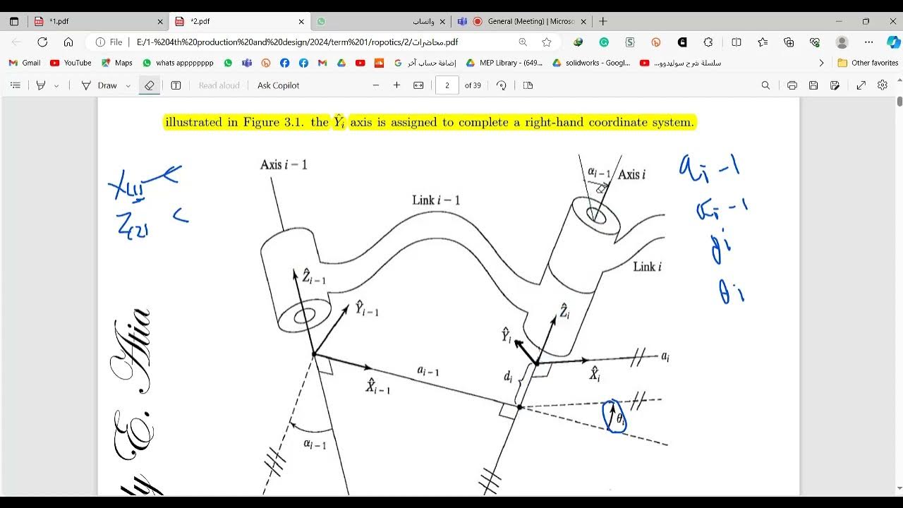 chapter 3 (Manipulator kinematics Denavit and Hartenberg) - YouTube