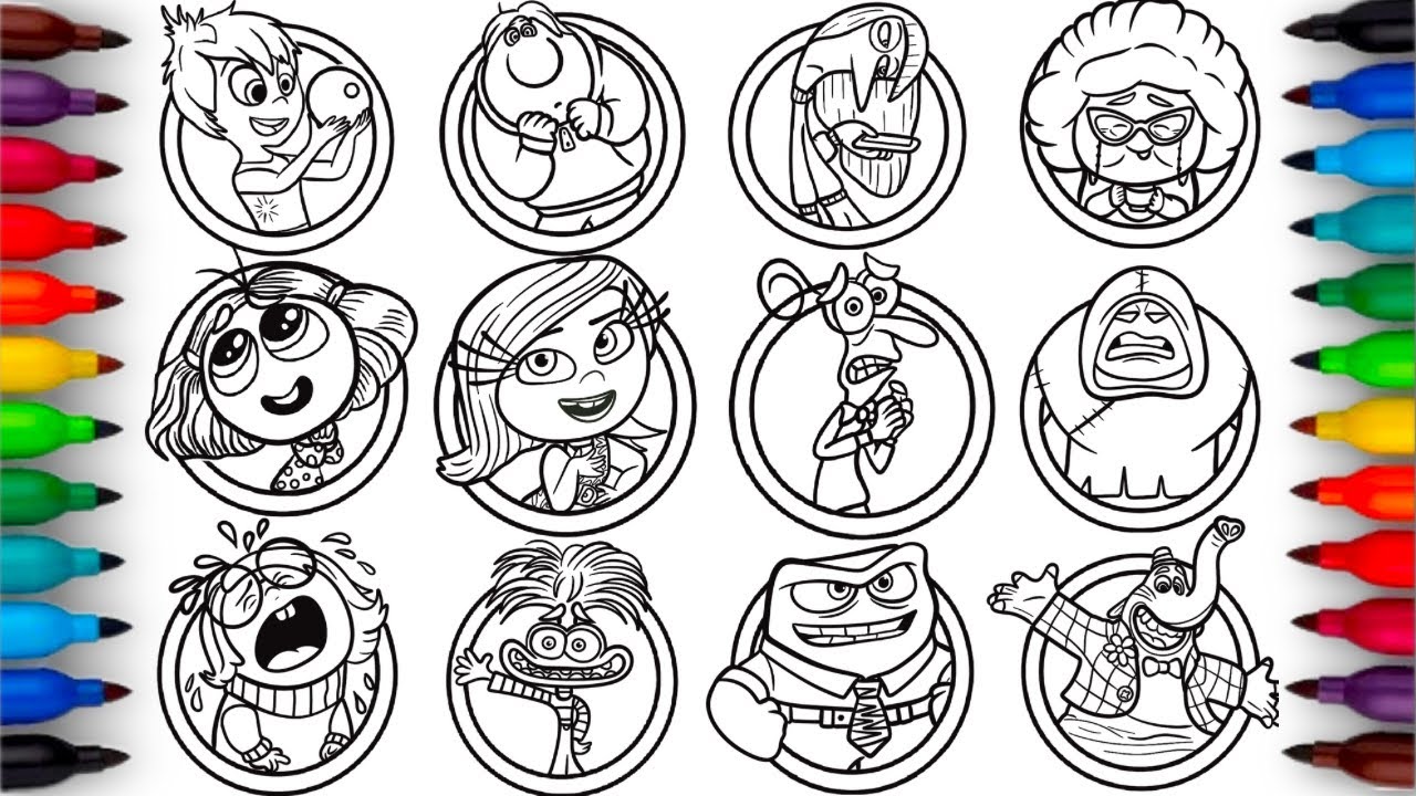 Inside Out 2 Coloring Pages | How to Coloring All Emotions | Satisfying ...
