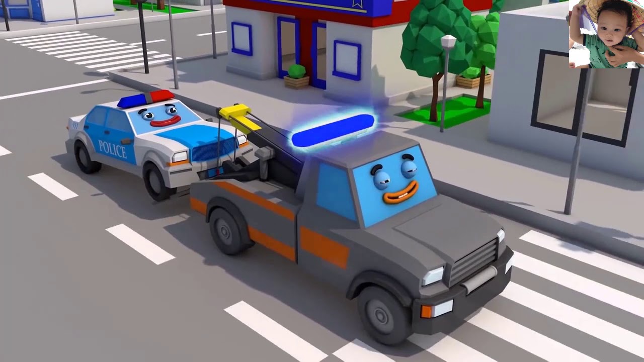 Police Car with Racing Cars Cartoon for children kids 3D Animation ...