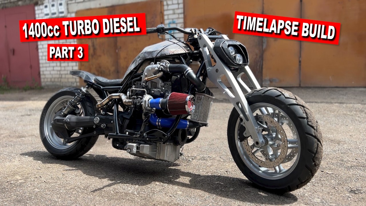 1400cc TURBO DIESEL MOTORCYCLE BUILD. PART 3 - YouTube