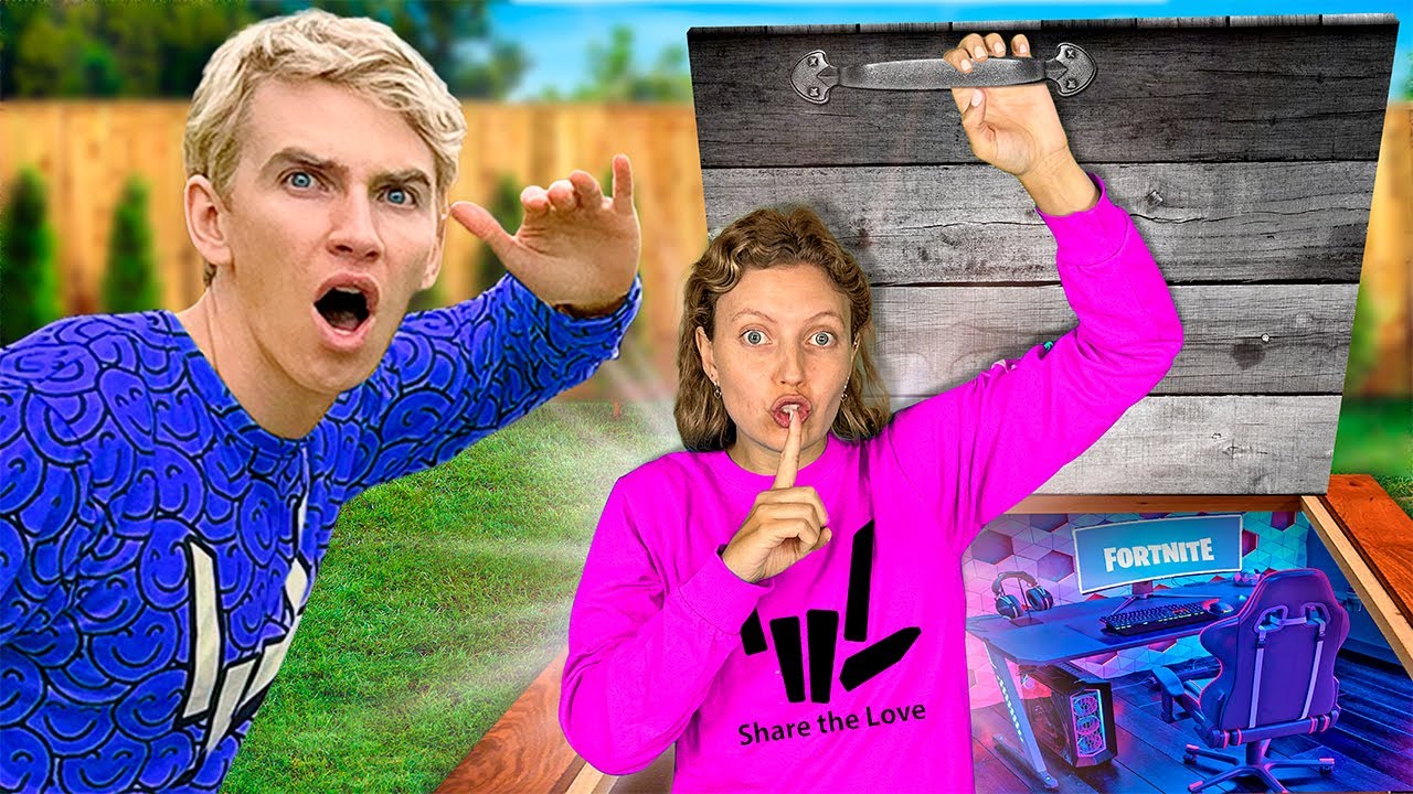 Hiding from STEPHEN SHARER in my new SECRET GAMING ROOM - YouTube