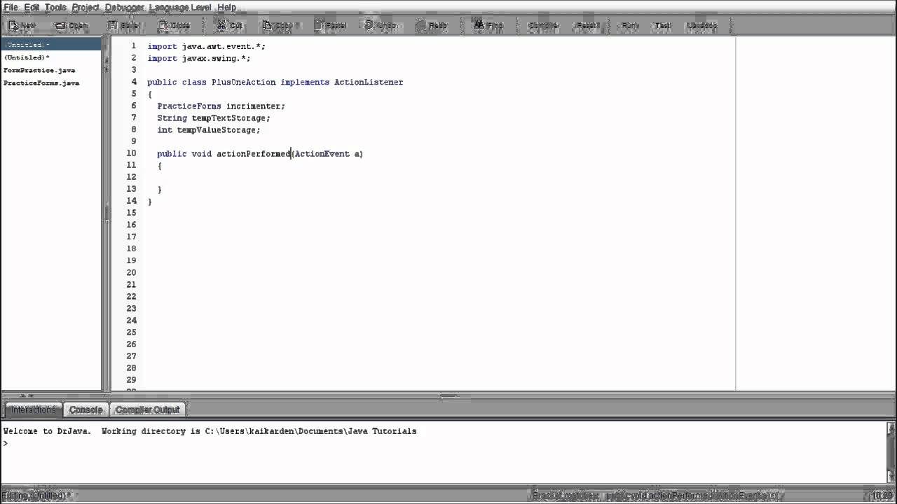 Java Intermediate Programming Tutorial #5 - Forms 2: ActionListeners ...