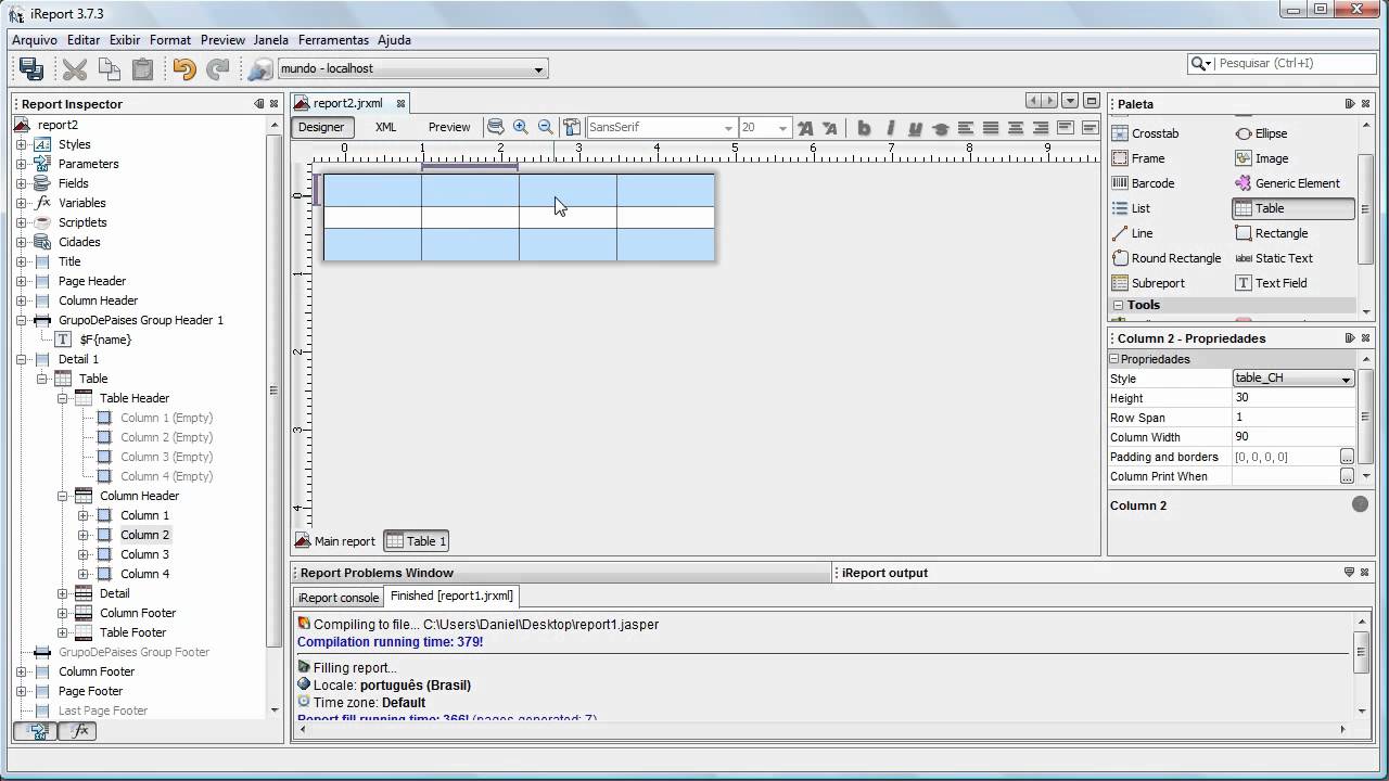 Usando o componente Table do iReport - YouTube