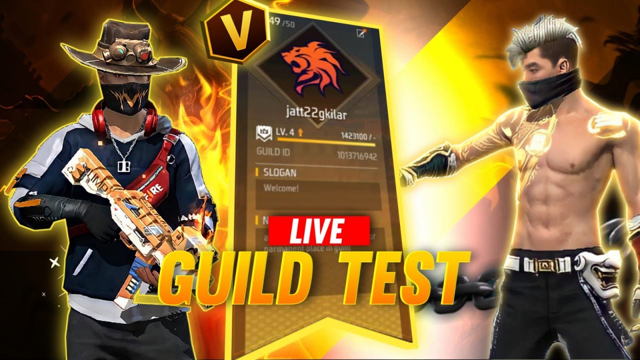 LIVEFREE FIRE LIVE GUILD TESTING | GUILD TEST LIVE | FF LIVE GUILD TEST ...