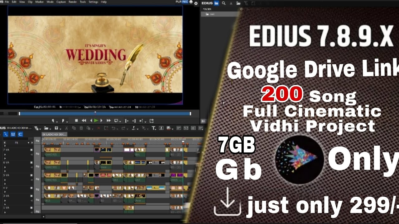 200 CINEMATIC ONLINE PROJECT II 2024 FUll wedding Movie Project Download paid I| EDIUS X 9 8 7 ...
