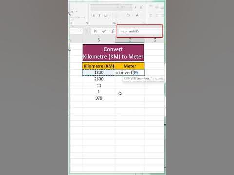 Convert Kilometer to Meter in Excel👍| #39 Excel Trick | #shorts # ...