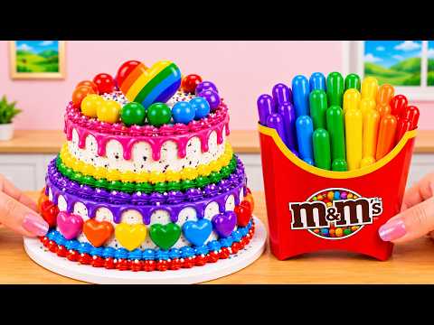 Perfect Rainbow M&M Cake🍫🍰How To Make Miniature Cake Decorating Ideas💕✨Mimi Sweet Lab
