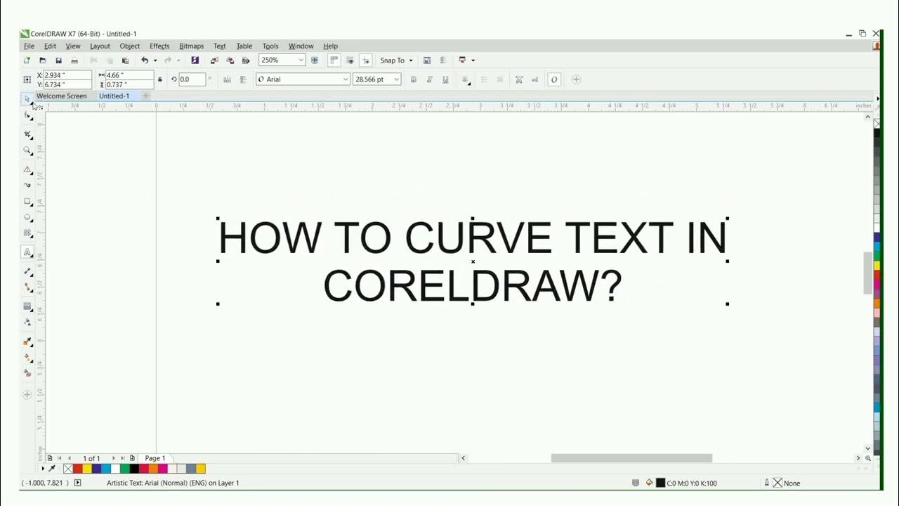 How to curve text in corel draw | coreldraw X7 | Curve Text - YouTube