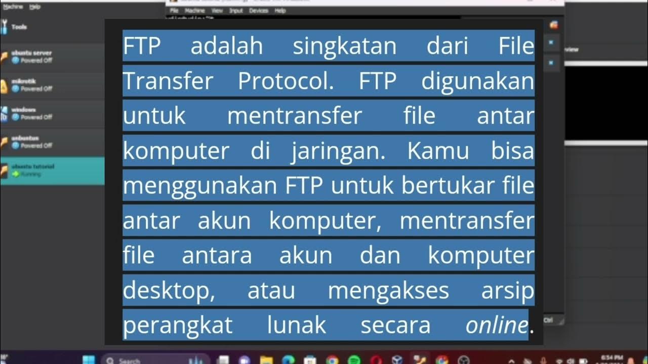 tutorial install Ubuntu server dan FTP server di virtual box. kelompok: Ramzi & Arif - YouTube