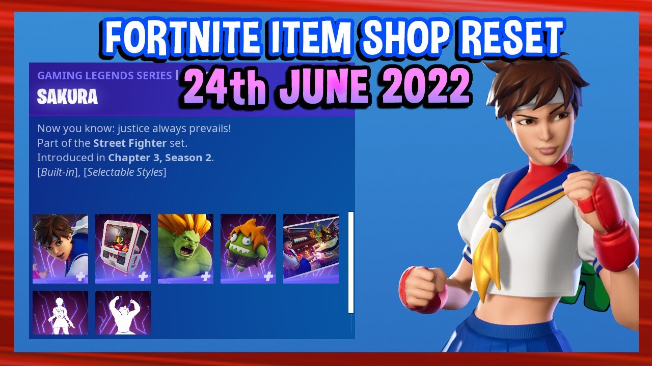 Sakura And Blanka Bundle Is Back Fortnite Item Shop Reset 24th June