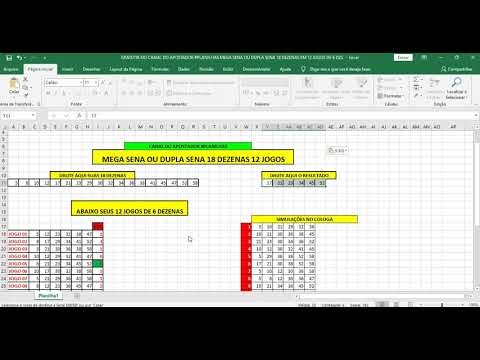 (GRÁTIS ) CANAL DO APOSTADOR #PLANILHAS MEGA SENA OU DUPLA SENA 18 DEZENAS EM 12 JOGOS DE 6 DZS.