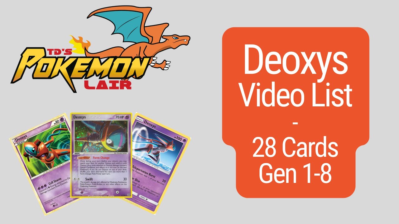 Deoxys Video List - 28 (Gen 1-8) cards for the Pokémon Deoxys. Gotta ...