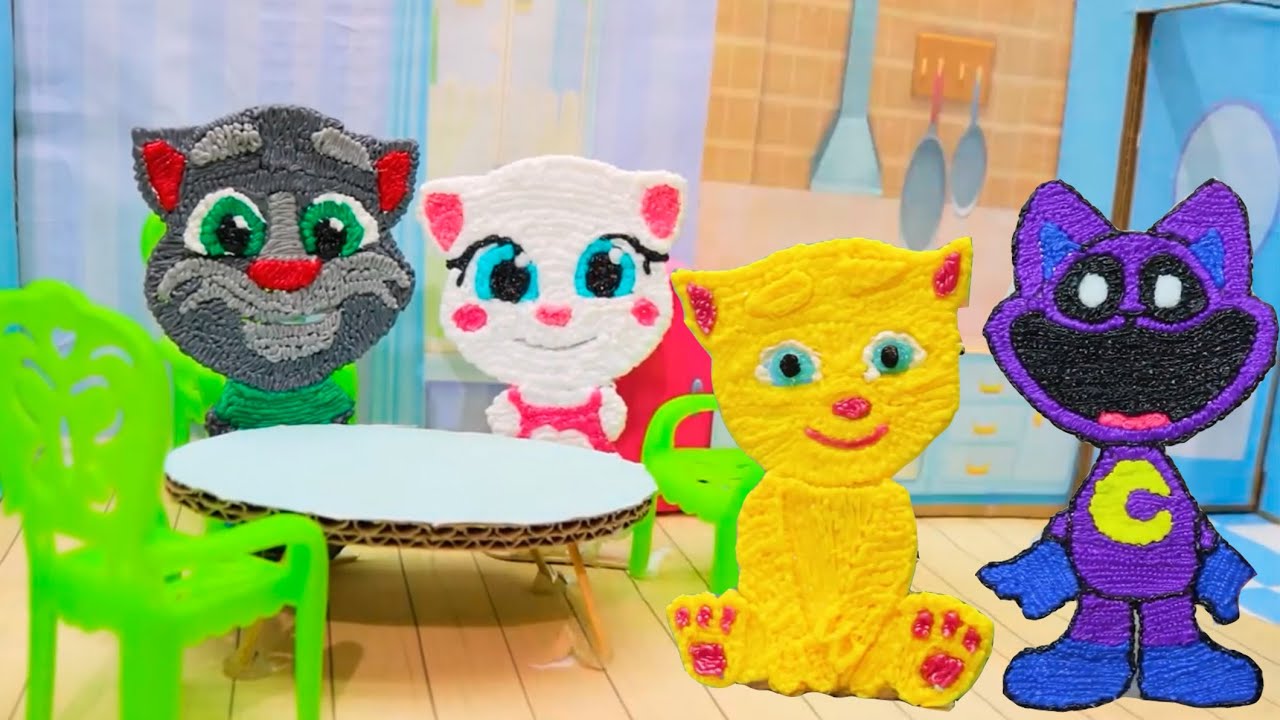 DIY Big Collection. 3D pen drawing. My talking Tom Friends in real life ...