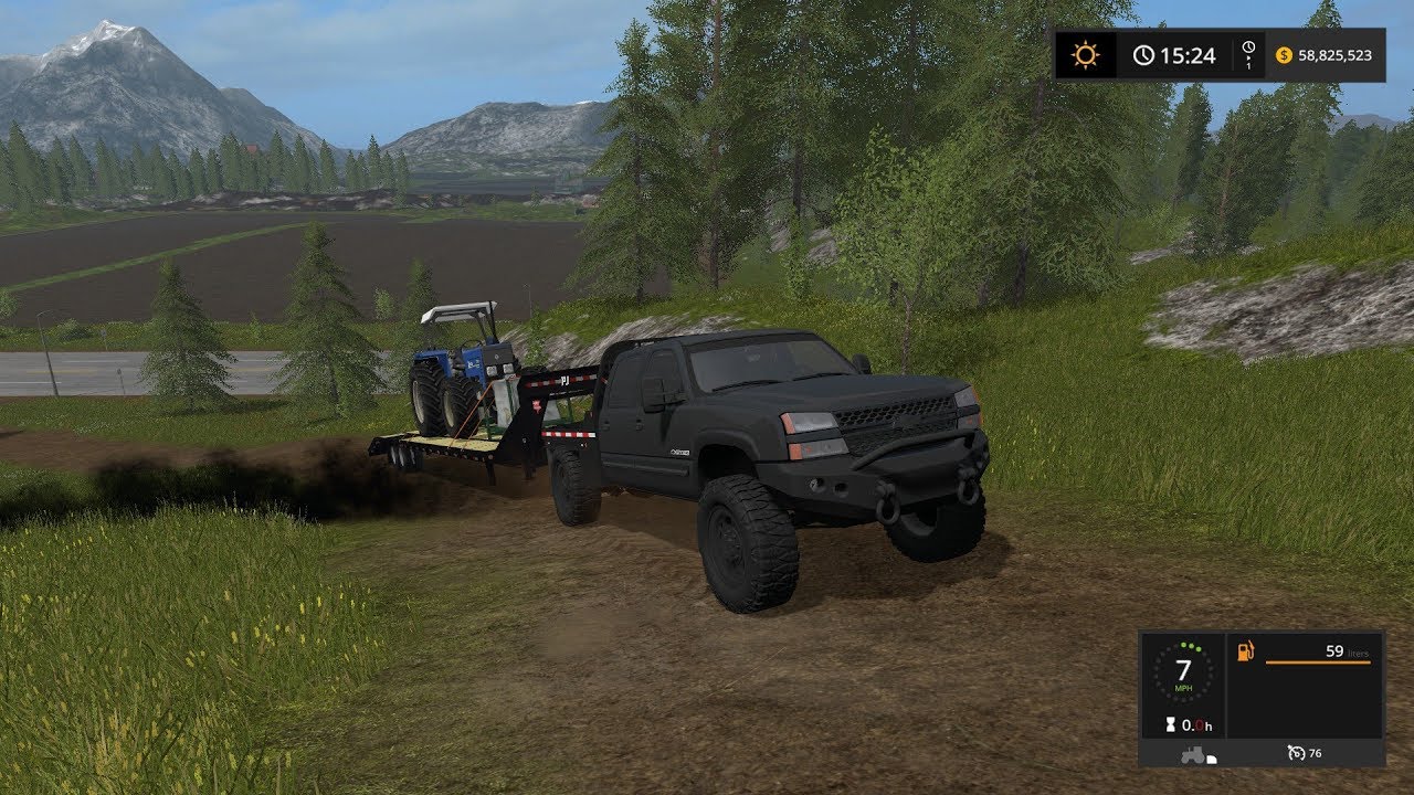 Farming Simulator 17 Chevy 2500HD Flatdeck Mod Review - YouTube