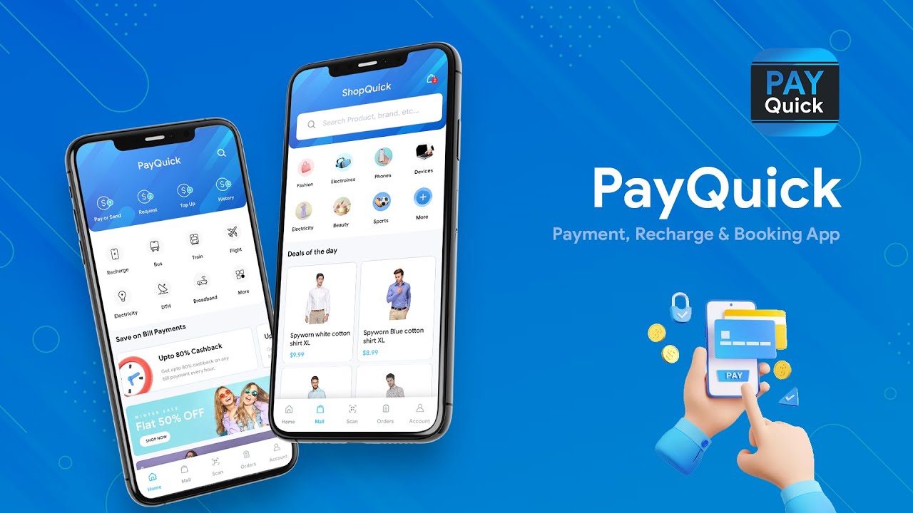 2 App Template | Online Bill Payment App | Recharge App | Booking App| Wallet App | PayQuick ...