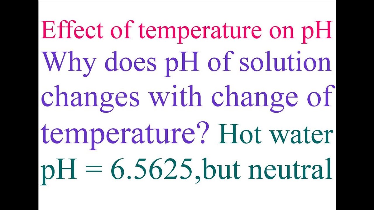 Effect of temperature on pH.Why does pH of solution changes with change ...