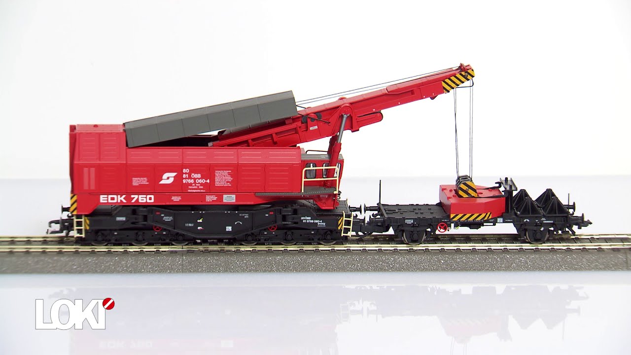 Roco 73036/79036 Digital-Eisenbahndrehkran EDK 750 der ÖBB - YouTube