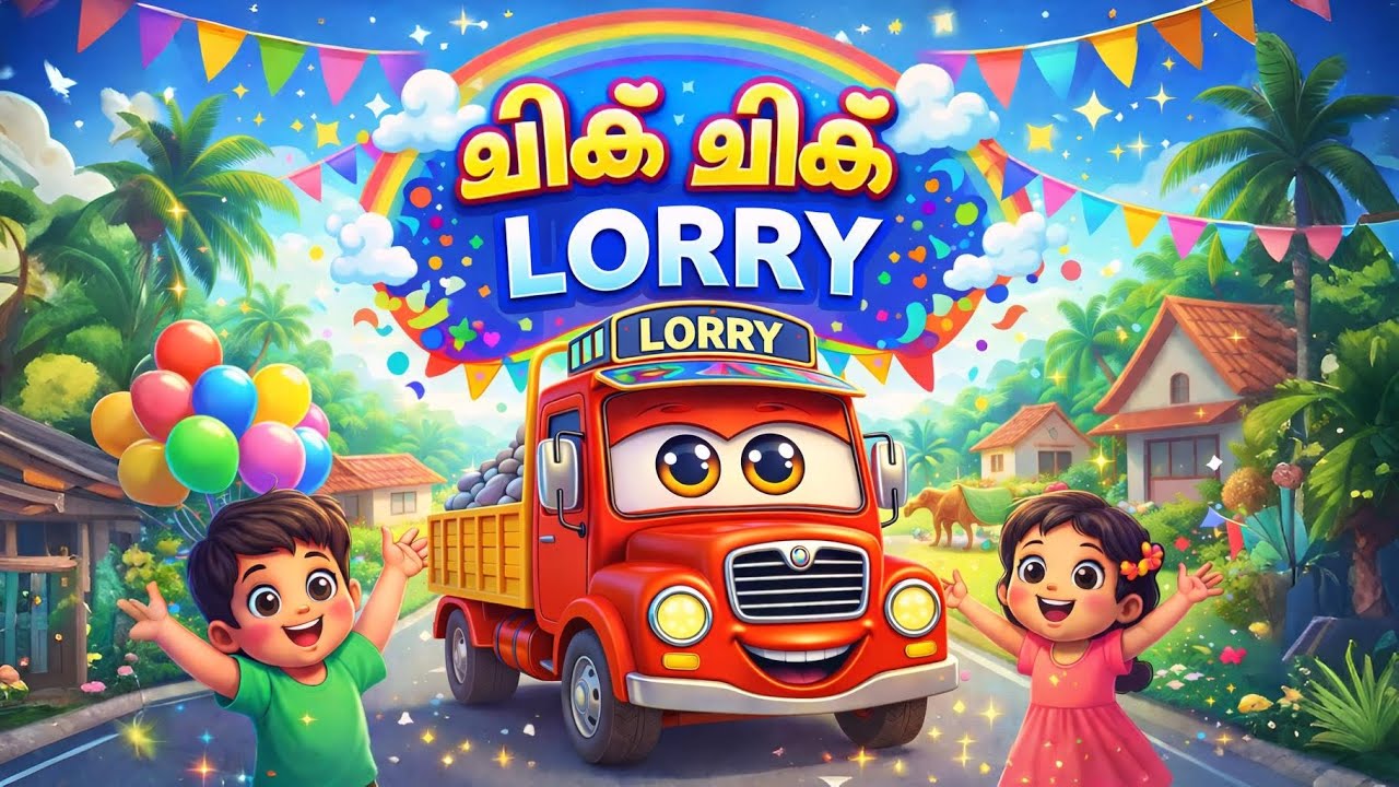 ചിക് ചിക് ലോറി 🚛🎶 | Lorry Song | Malayalam Kids Cartoon Song | Little ...