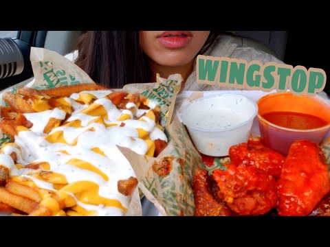 ASMR WINGSTOP CAR MUKBANG CHICKEN WINGS VOODOO FRIES Ranch REAL EATING SOUNDS 먹방 Twilight