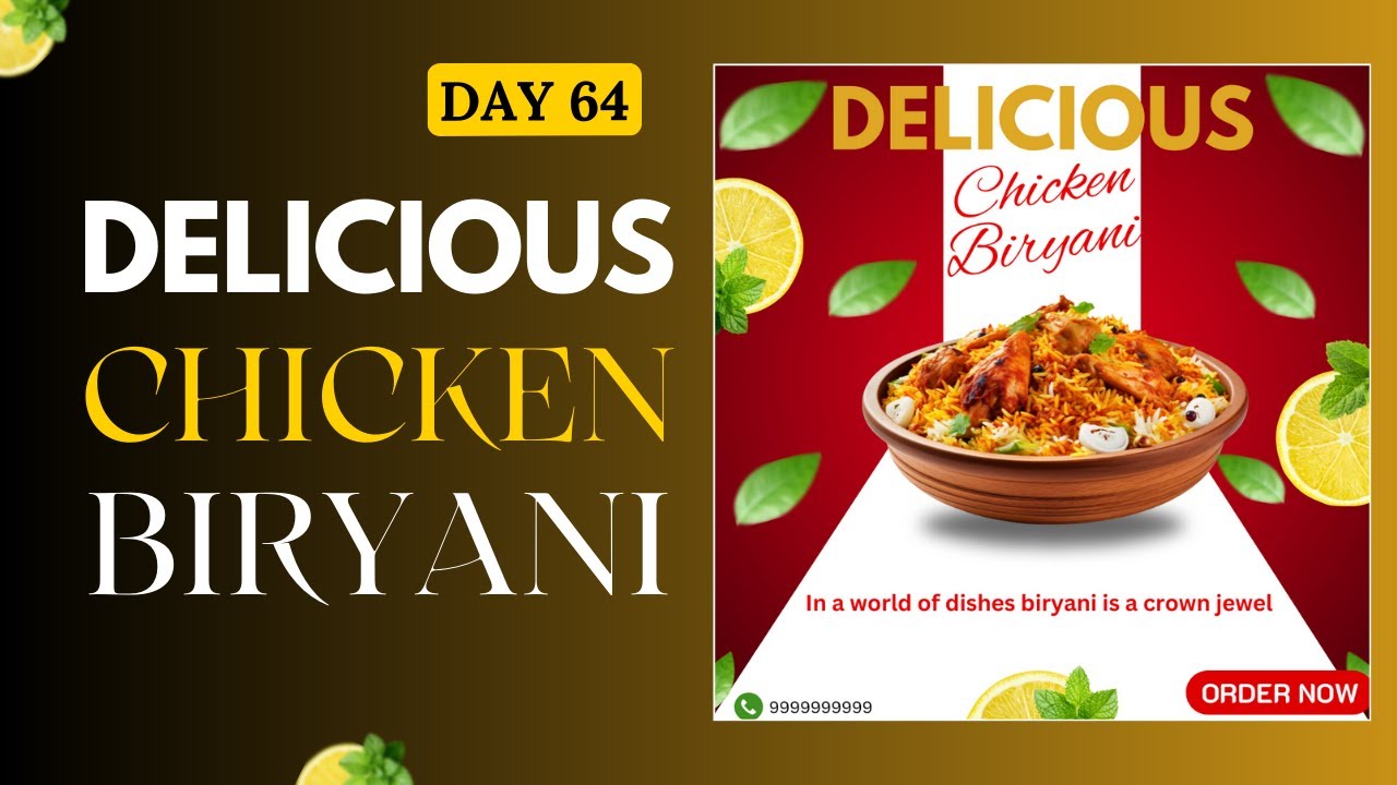 Biryani Advertising Poster Design In Canva Within 5 mins | Canva ...