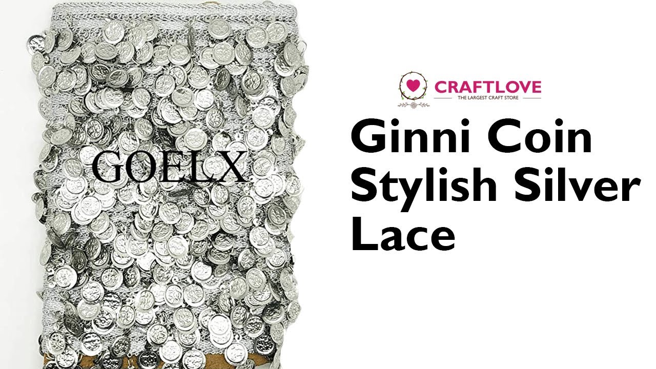 Ginni Coin Stylish Silver Fashion Lace Border for Decorations, Sewing ...