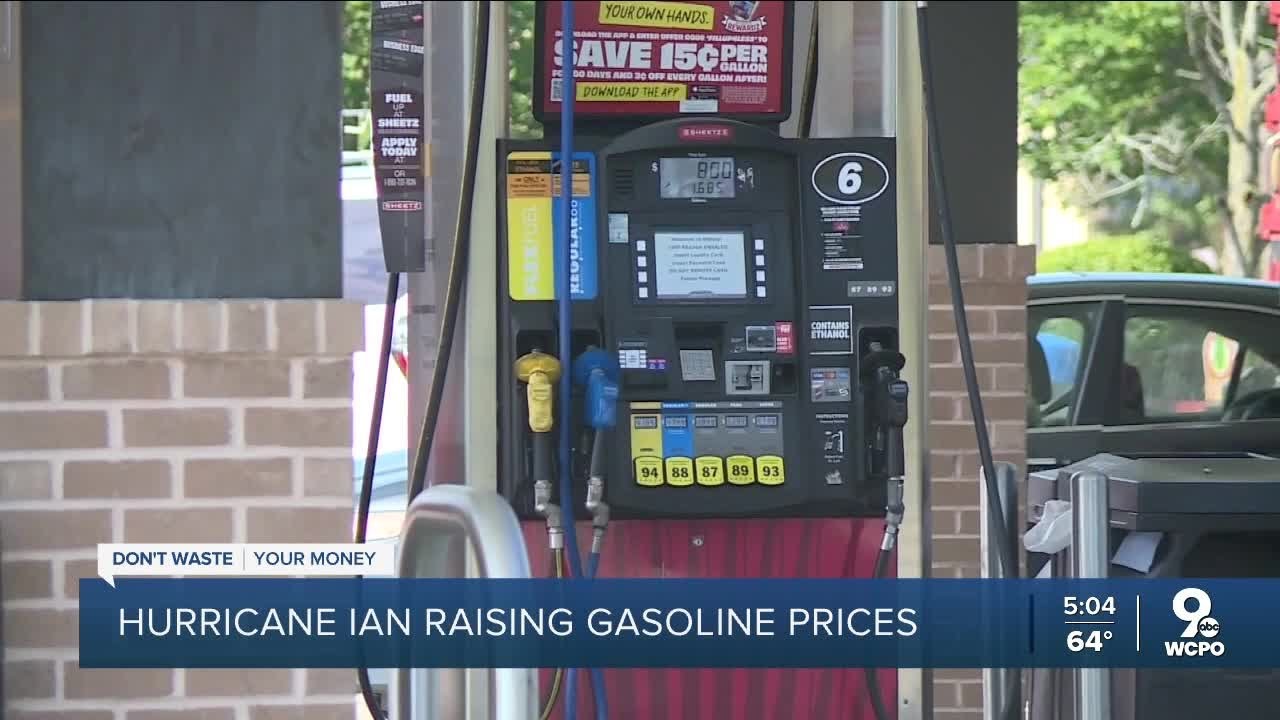 Rising gas prices may be caused by Hurricane Ian - YouTube