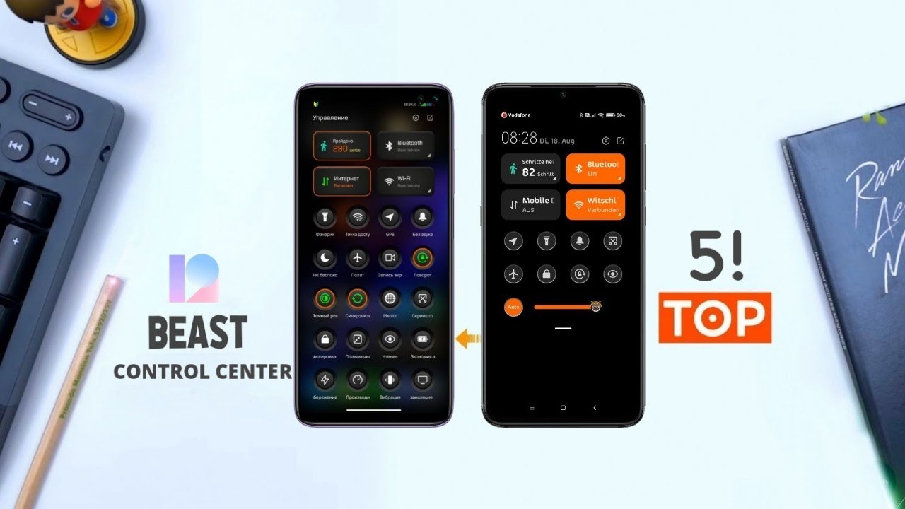 MIUI 12 top 5 control center | miui 12 best control center theme - YouTube