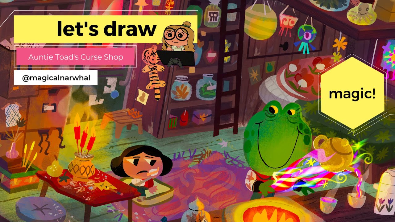 Let's Draw! Designing the inside of a travelling Curse Shop ~ - YouTube