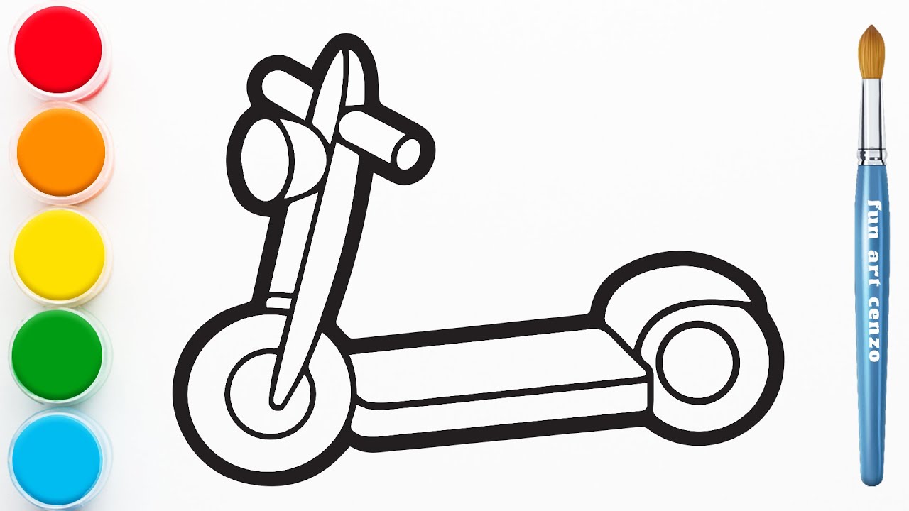How To Draw A Scooter🛴🛴 | step by step - YouTube