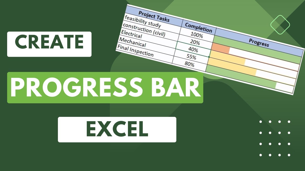 Learn How To Make A Progress Bar In Excel Step By Step YouTube Learn How To Make A Progress Bar In Excel Step By Step YouTube