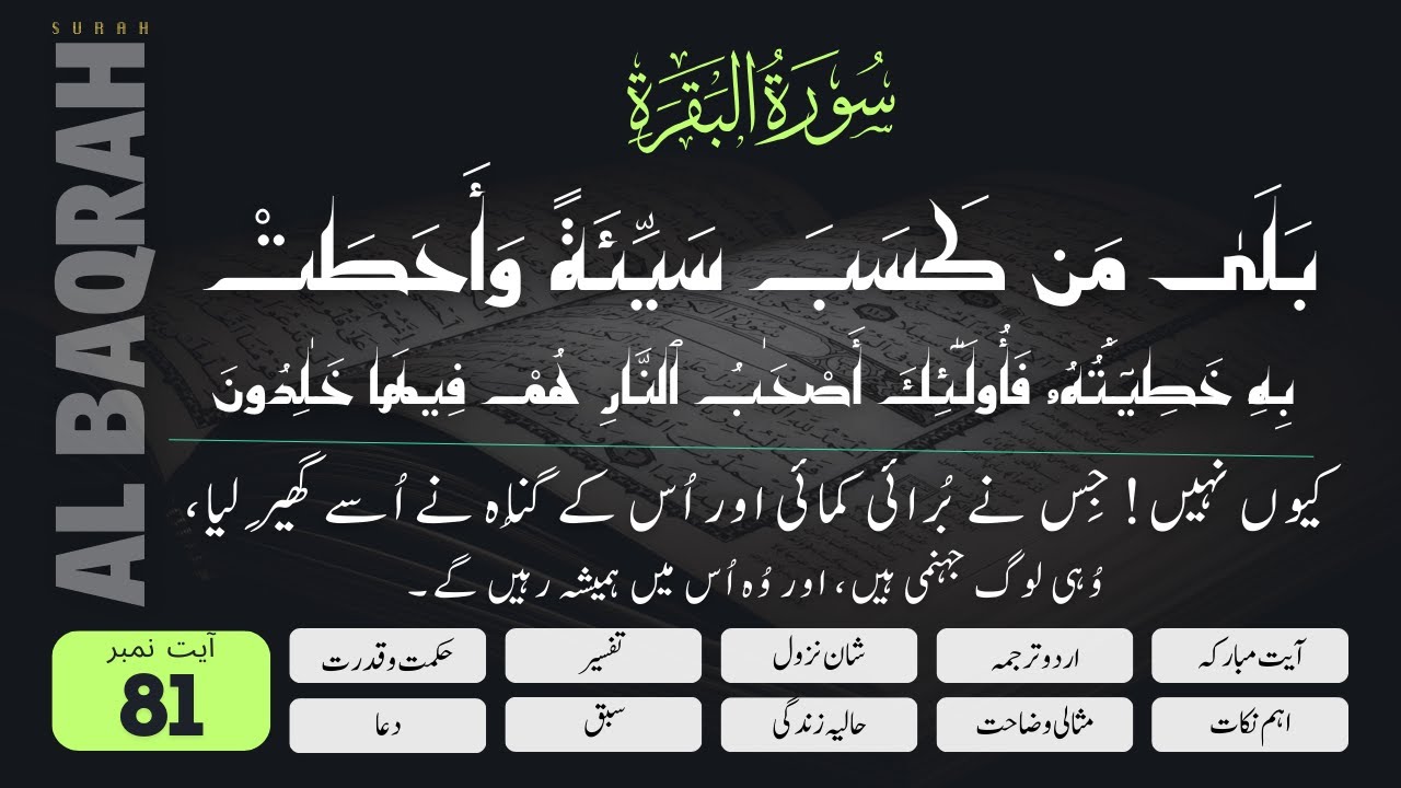 Surah Al-Baqarah | Ayat 81 | Bani Israel Ka Aakhirat Ka Ghar | Kalb e ...