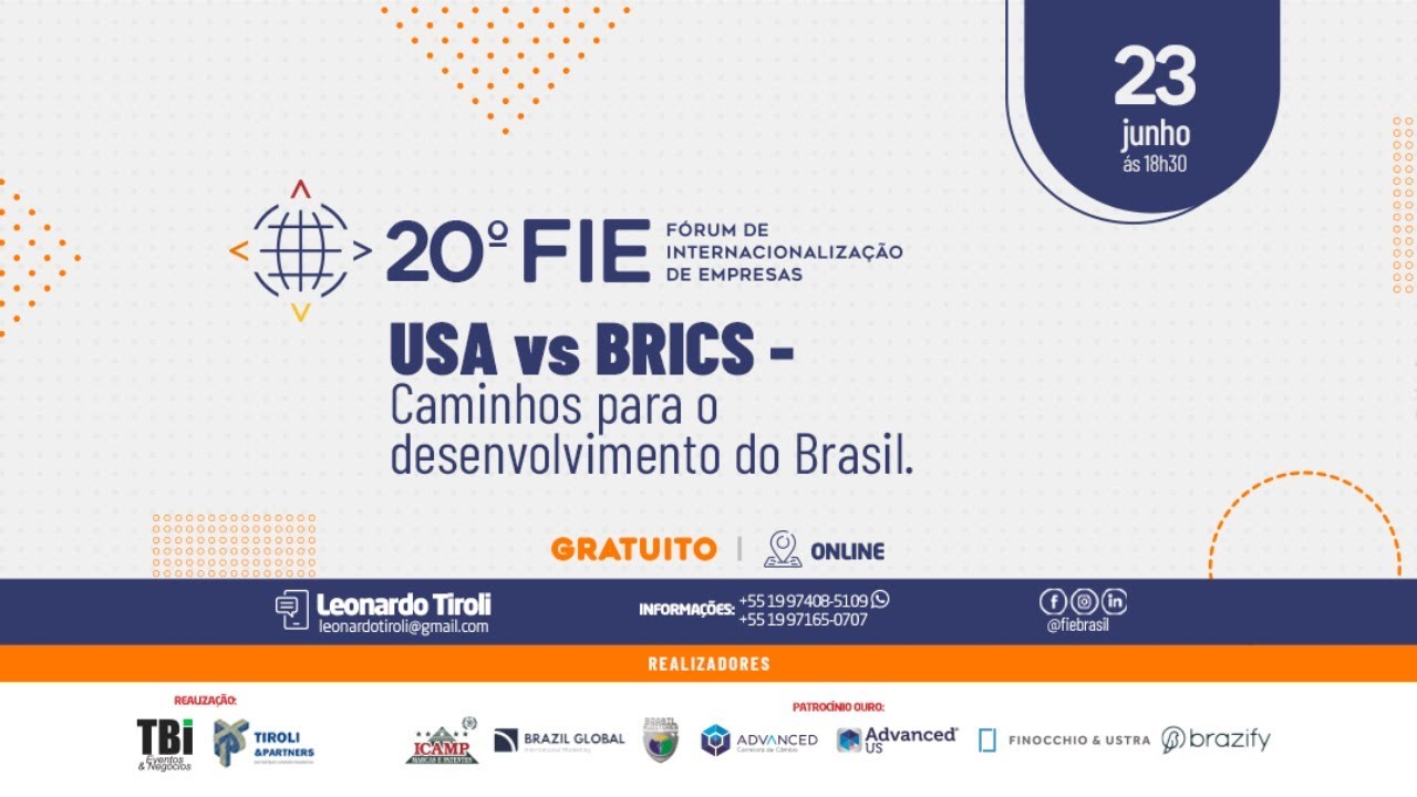 20° FIE - USA vs BRICS: Caminhos para o desenvolvimento do Brasil - YouTube