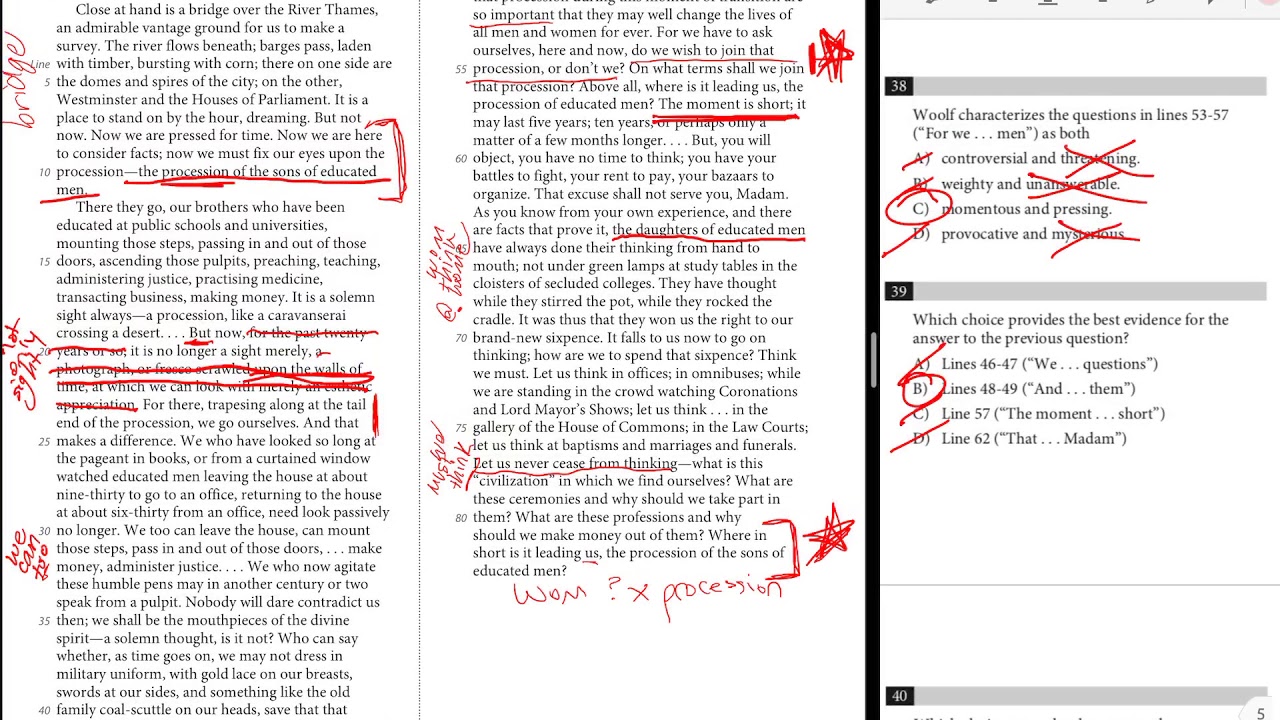 SAT Practice Test #1 Reading #4 Part 3 - YouTube