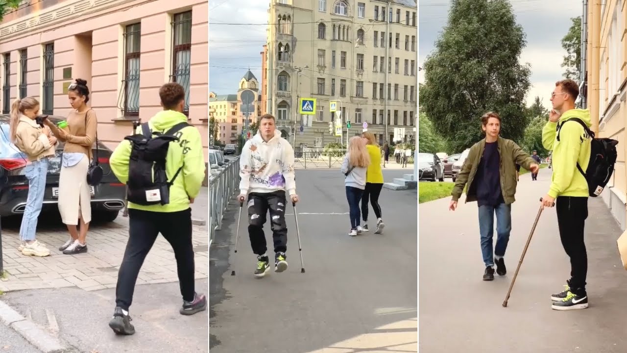 Cool blind man pranks by Kirya 😉 Unexpected and most funny reactions 🤣🤣 ...