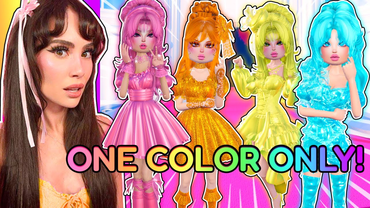 ONE COLOR ONLY In Dress TO Impress Challenge - YouTube