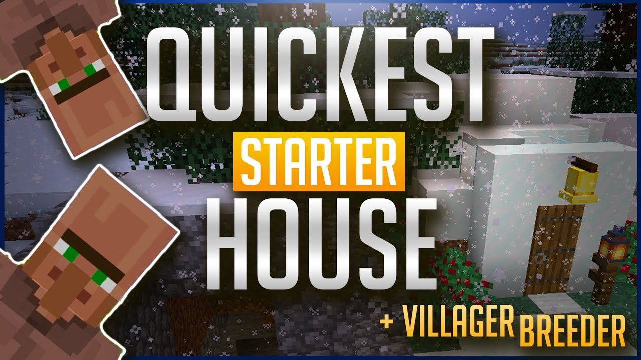 The Best And the Quickest Minecraft Starting BASE! + Villager Breeder ...