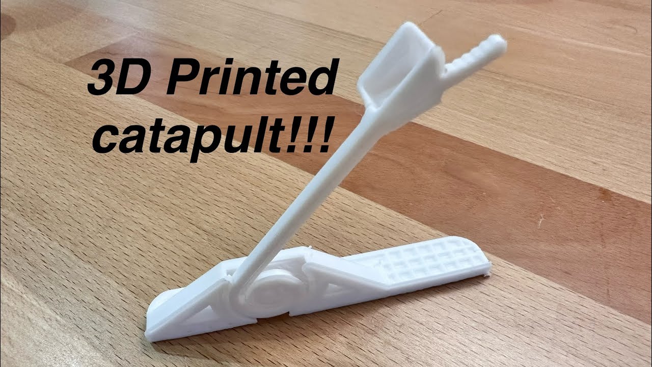 Timelapse and review of 3D Printed Catapult - YouTube