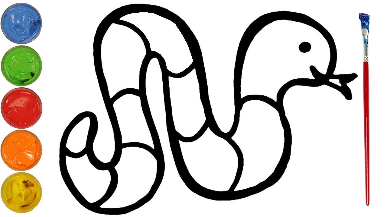 RAINBOW SNAKE Drawing, Painting & Coloring for Kids & Toddlers | COLOR ...