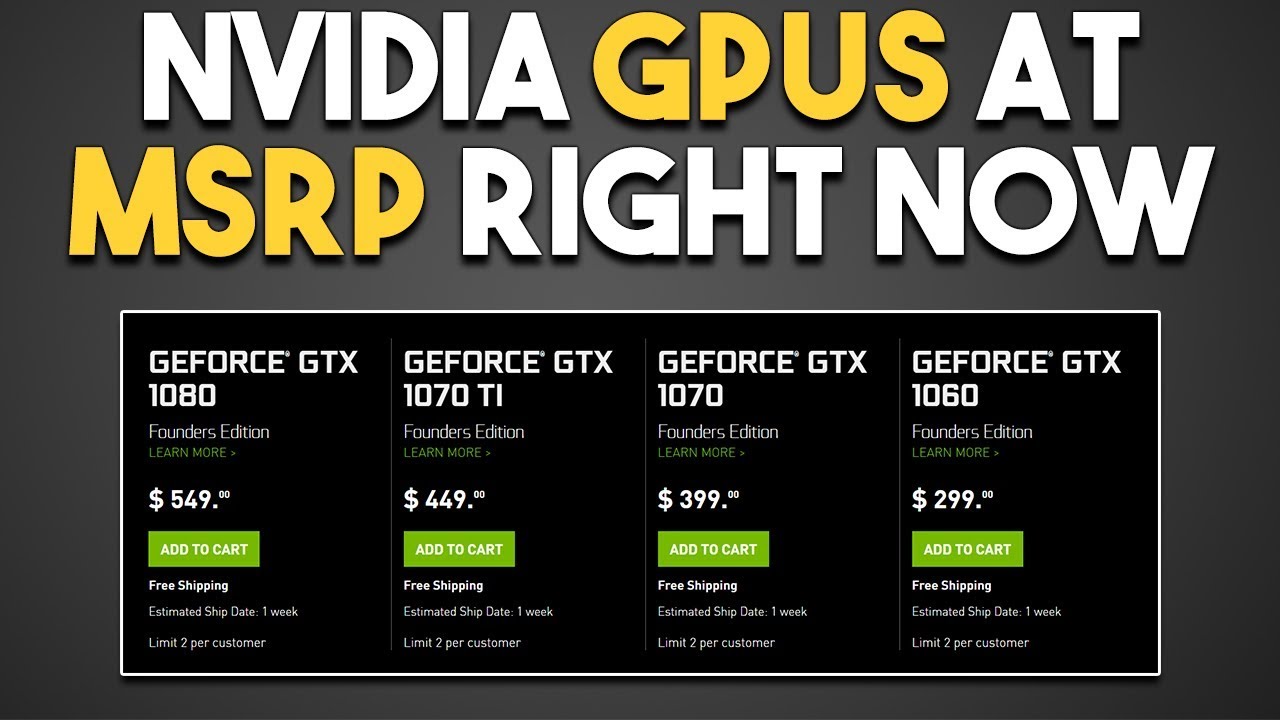 NVIDIA GPUS at MSRP RIGHT NOW! New Nvidia Driver! - YouTube