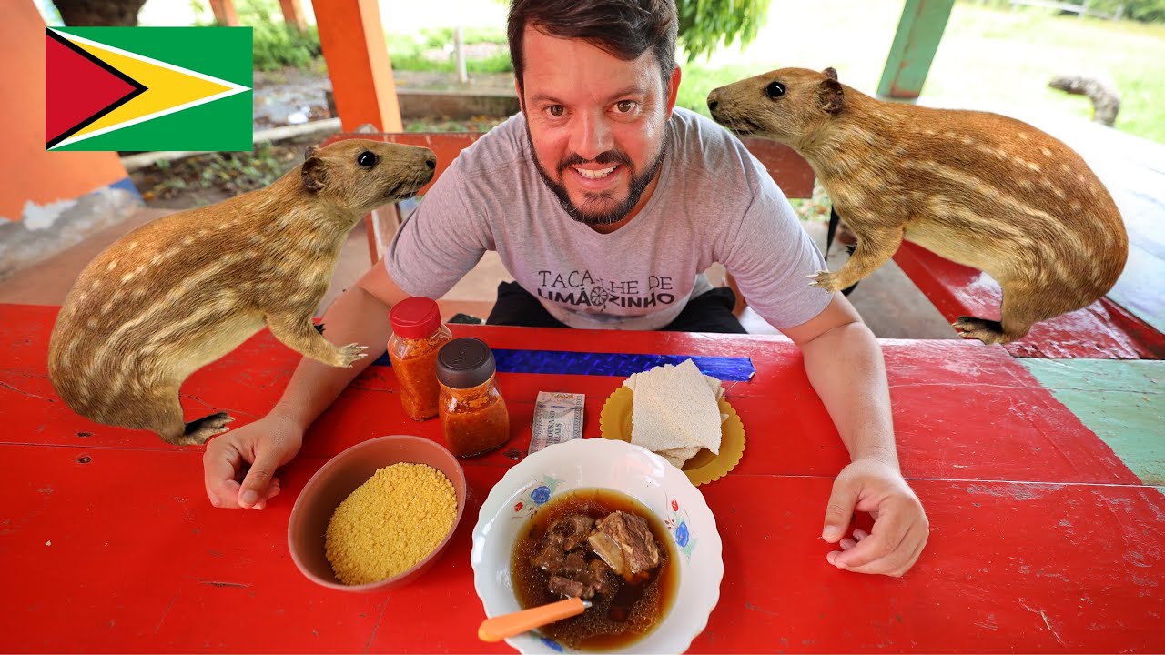 Comendo PACA & caldo MUITO apimentado 🌶️ na fronteira do Brasil 🇧🇷 com ...