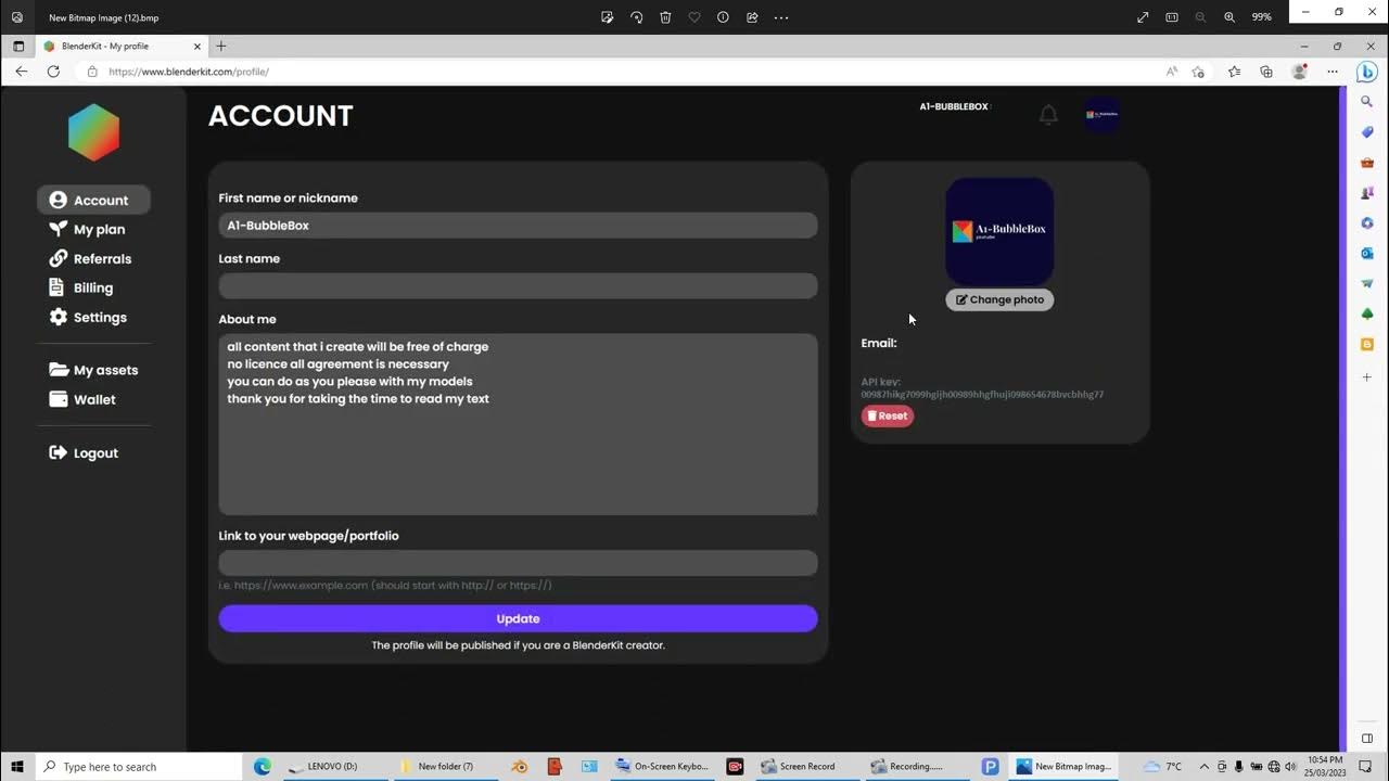 how to Blender kit API Key Code Upload your model - YouTube
